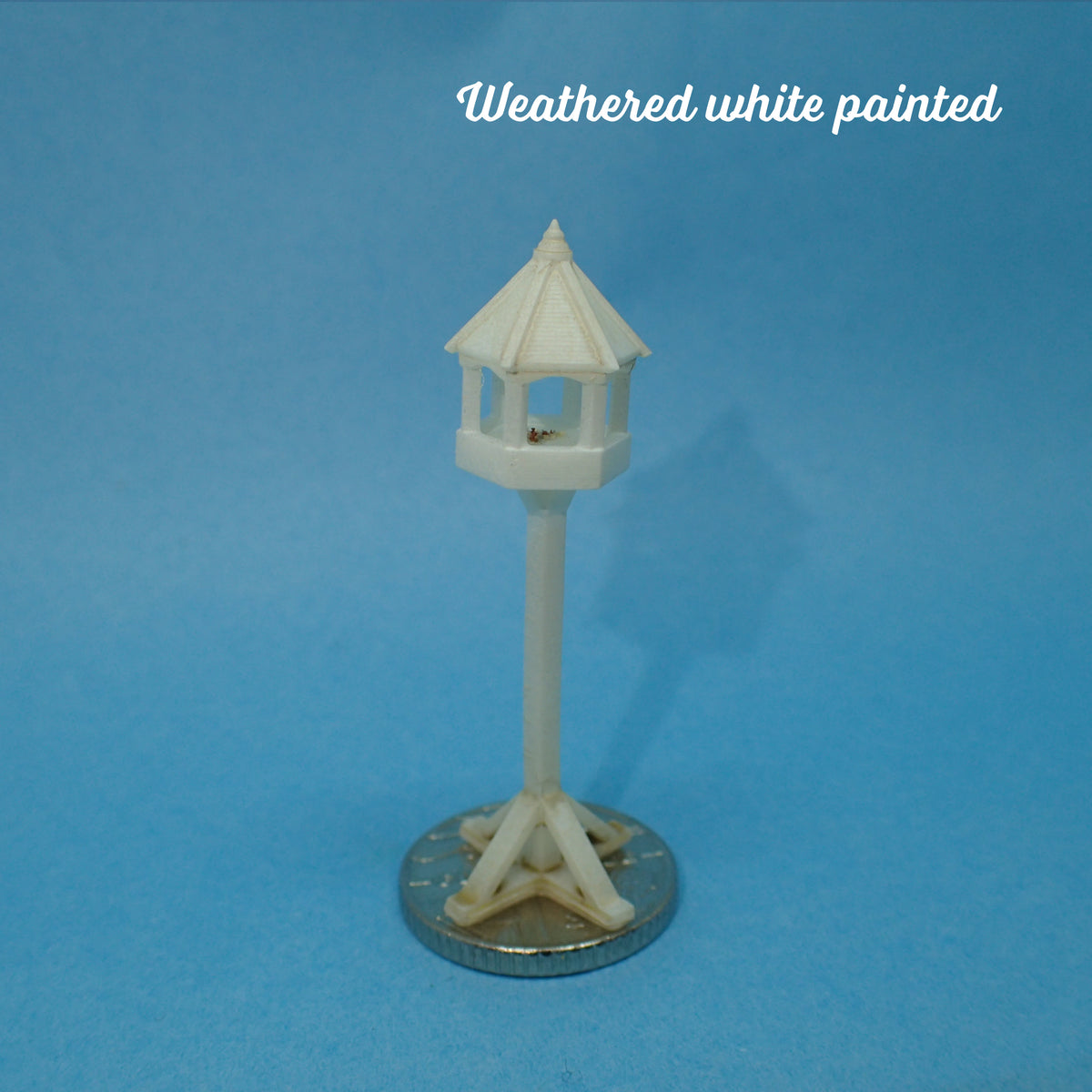 Hexagonal bird table, 1/48th scale – Laser Shrink Ray Minis