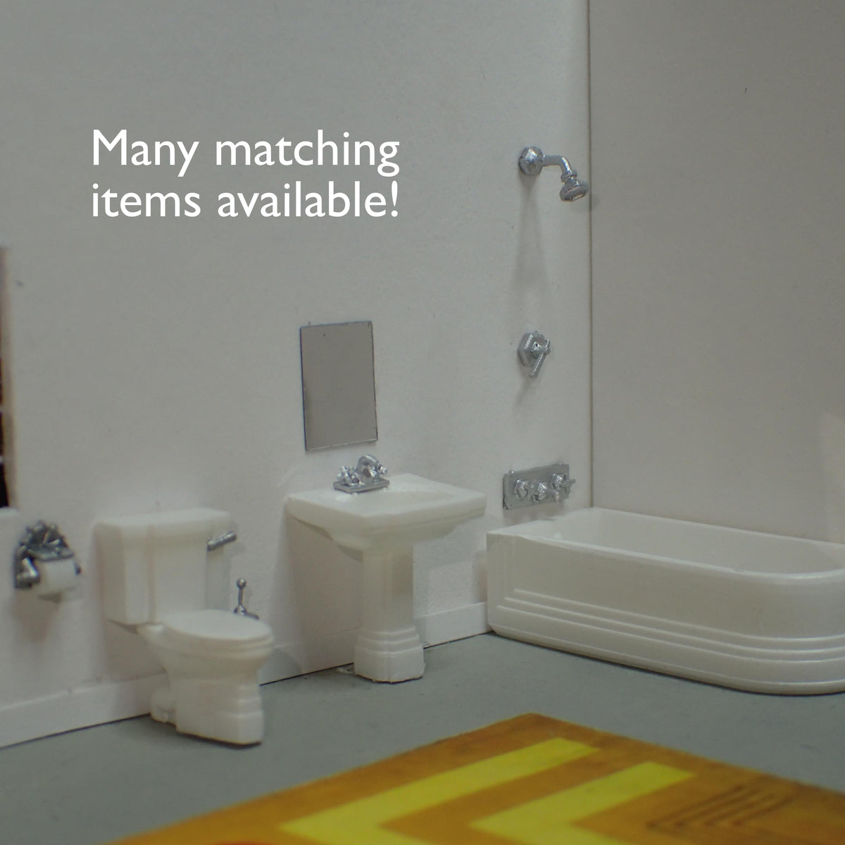 Art Deco toilet, 1/48th scale – Laser Shrink Ray Minis